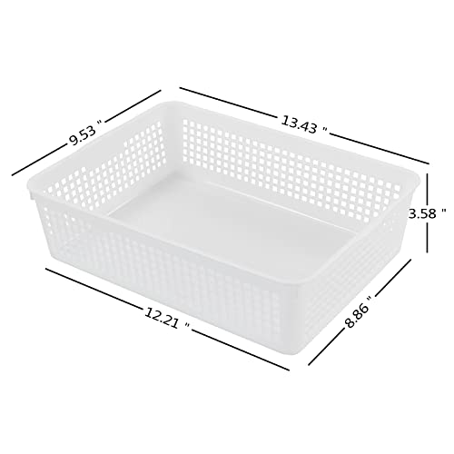 Gloreen Plastic Storage Basket, A4 File Document Letter Tray Organizer Baskets, 6 Packs