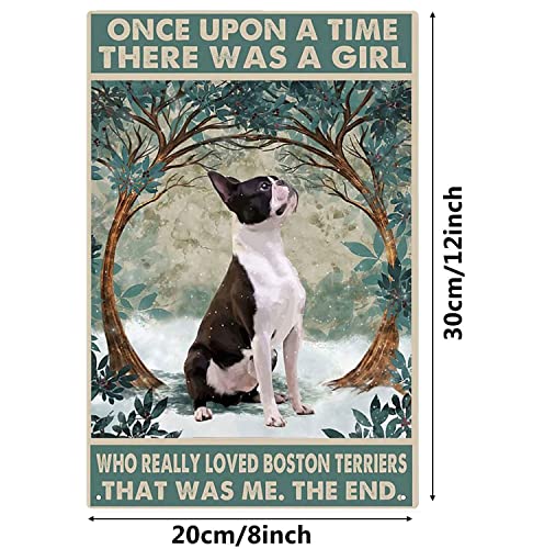 French Fighting Dog Metal Tin Sign,Who Really Loved Boston Terriers Retro Poster Garage Kitchen Wall Plaque Home Decor Cafe Bar Pub Beer Club Poster Painting 8x12 inch