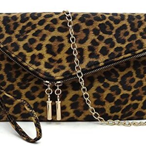 Leopard Envelope Clutch Crossbody Bag Animal Printed Bag Womens Purse