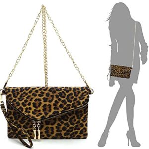 Leopard Envelope Clutch Crossbody Bag Animal Printed Bag Womens Purse