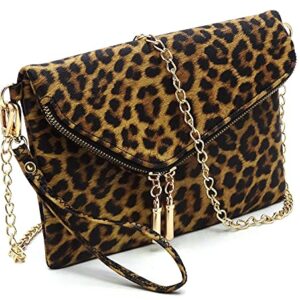 Leopard Envelope Clutch Crossbody Bag Animal Printed Bag Womens Purse