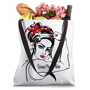 Licensed Practical Nurse LPN Rosie The Riveter Pin Up Tote Bag