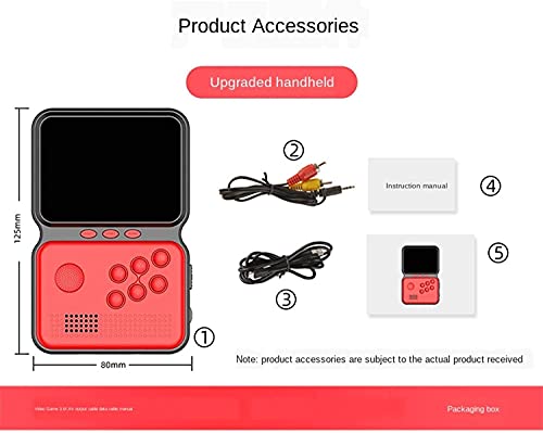 HJKPM M3 Handheld Games Consoles 900 in 1 Handheld Gaming Players Classic 16-Bit Portable Pocket Retro Video Game Console Sup Gameboy, Red