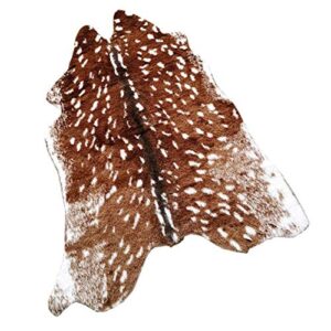 huichenxing2021furstore faux fur deer hide rug, animal deer skin cowhide area rug animals mat non-slip deer rug for home living room bedroom 35.4×41.3inch