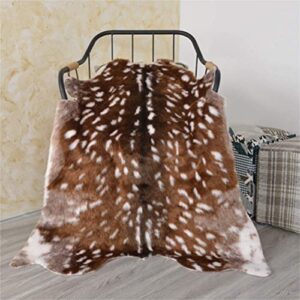 Huichenxing2021FURSTORE Faux Fur Deer Hide Rug, Animal Deer Skin Cowhide Area Rug Animals Mat Non-Slip Deer Rug for Home Living Room Bedroom 35.4x41.3inch