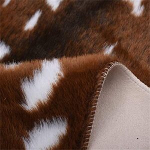 Huichenxing2021FURSTORE Faux Fur Deer Hide Rug, Animal Deer Skin Cowhide Area Rug Animals Mat Non-Slip Deer Rug for Home Living Room Bedroom 35.4x41.3inch