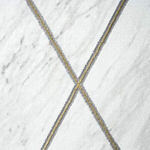 Abani Luna LUN150A Contemporary Marble Gold Lines Area Rug 5'3"x7'6"