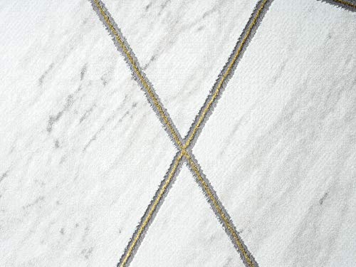 Abani Luna LUN150A Contemporary Marble Gold Lines Area Rug 5'3"x7'6"