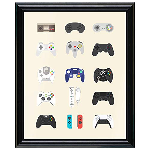 Simimi art Retro Video Game Posters,Video Gaming Posters for Gamer Room Decor,Gamer Decor for Boys Room(8"x10", With frame)