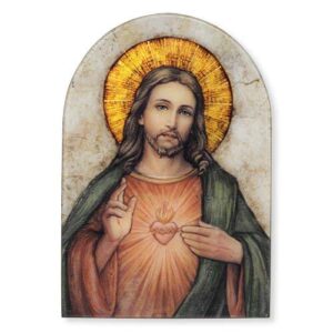 catholic gifts & more decorative inspirational arched plaque, small, sacred heart of jesus