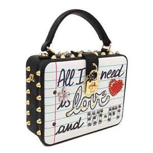 All I Need Is LOVE and WIFI Women's Fashion Faux Leather PU Shoulder Bag Crossbody Handbags (White)