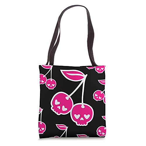 Pastel Goth Kawaii Punk Cherry Skulls Tote Bag