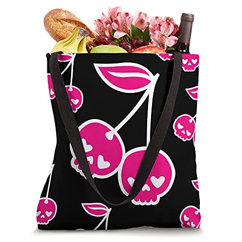 Pastel Goth Kawaii Punk Cherry Skulls Tote Bag