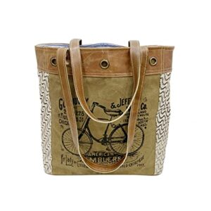 CLA Upcycle Canvas Bag, Handmade Canvas Bag With Leather, Canvas Tote Bag, Canvas Shoulder Bag, Canvas Handbag for Women