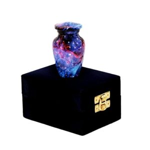 HLC URNS Keepsake Urn – Galaxy Universe Keepsake Qnty 1 - Keepsake Urn for Human Ashes with 1 Velvet Box Bag-Mini Keepsake Urn - Affordable Keepsake Urn (3 cu.in)