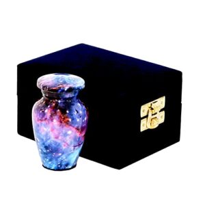 HLC URNS Keepsake Urn – Galaxy Universe Keepsake Qnty 1 - Keepsake Urn for Human Ashes with 1 Velvet Box Bag-Mini Keepsake Urn - Affordable Keepsake Urn (3 cu.in)