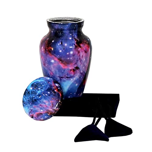 HLC URNS Keepsake Urn – Galaxy Universe Keepsake Qnty 1 - Keepsake Urn for Human Ashes with 1 Velvet Box Bag-Mini Keepsake Urn - Affordable Keepsake Urn (3 cu.in)