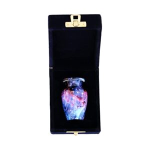 HLC URNS Keepsake Urn – Galaxy Universe Keepsake Qnty 1 - Keepsake Urn for Human Ashes with 1 Velvet Box Bag-Mini Keepsake Urn - Affordable Keepsake Urn (3 cu.in)