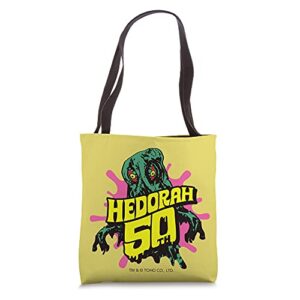 godzilla hedorah 50th anniversary yellow tote bag