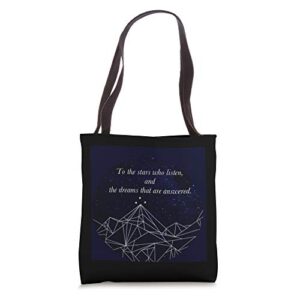 bookworm acomaf to the stars night court bookish tote bag