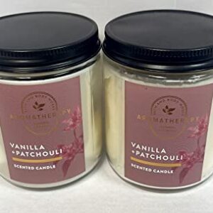 Bath and Body Works 2 Piece Pack (7oz/198g ) Aromatherapy Vanilla Patchouli Single Wick Scented Candle