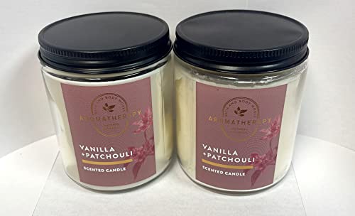 Bath and Body Works 2 Piece Pack (7oz/198g ) Aromatherapy Vanilla Patchouli Single Wick Scented Candle