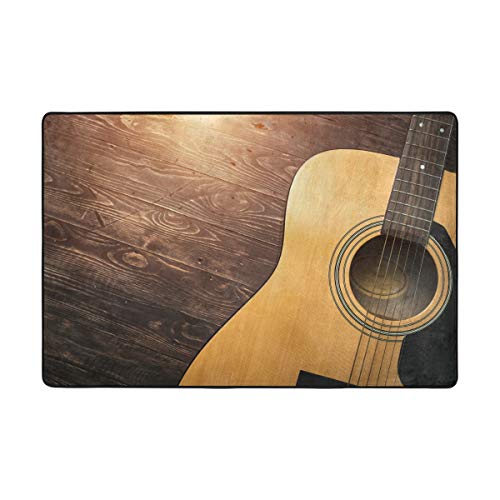 MOYYO Modern Area Rugs Acoustic Guitar Rug 6 x 4 Feet Indoor Soft Area Rug Anti-Skid Rectangle Carpet Floor Mat for Dining Room Bedroom Living Room Home Decor