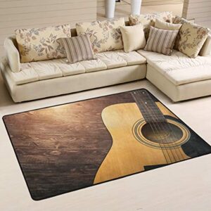 MOYYO Modern Area Rugs Acoustic Guitar Rug 6 x 4 Feet Indoor Soft Area Rug Anti-Skid Rectangle Carpet Floor Mat for Dining Room Bedroom Living Room Home Decor