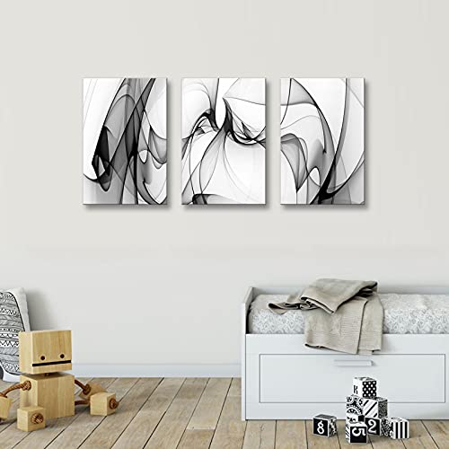 Black and White Abstract Line Art Canvas Print Painting Modern Wall Decor Artwork