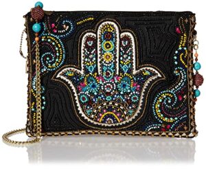 mary frances womens mary frances in good hands crossbody hamsa handbag bag, multi, one size us