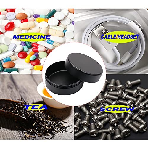 Mini Skater Black 3.1"Shockproof Sealed Waterproof Aluminum Box Pill Container Airtight Metal Stash Jar Herb Storage Container(1Pcs)