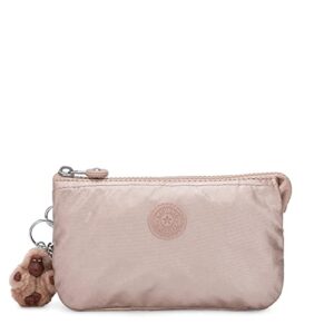 kipling creativity large metallic pouch quartz metallic