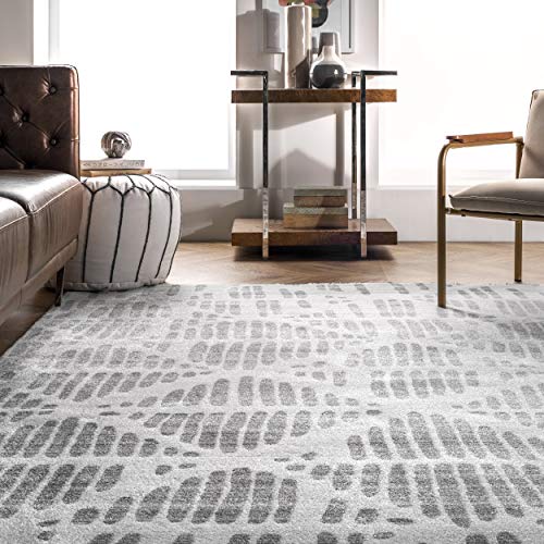 nuLOOM Truly Abstract Diamonds Area Rug, 8' x 10', Light Grey