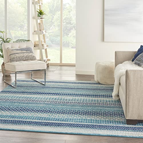 Nourison Passion Bohemian Navy Blue 8' x 10' Area -Rug, Easy -Cleaning, Non Shedding, Bed Room, Living Room, Dining Room, Kitchen (8x10)