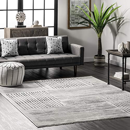 nuLOOM Soraya Striped Tiles Area Rug, 8' x 10', Light Grey