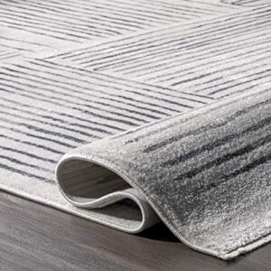 nuLOOM Soraya Striped Tiles Area Rug, 8' x 10', Light Grey