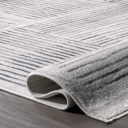 nuLOOM Soraya Striped Tiles Area Rug, 8' x 10', Light Grey