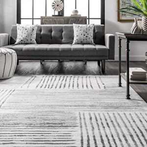 nuLOOM Soraya Striped Tiles Area Rug, 8' x 10', Light Grey