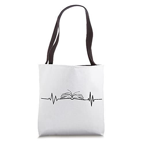 Book Lover Heartbeat Funny Author Writer Writing Graphic Tote Bag