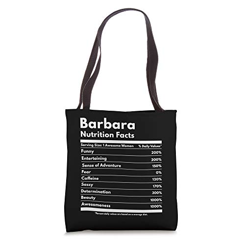 Barbara Nutrition Facts Gift Funny Personalized Name Barbara Tote Bag