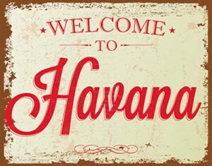 amelia sharpe metal sign welcome to havana bar home wall decoration retro tin sign 12×8“