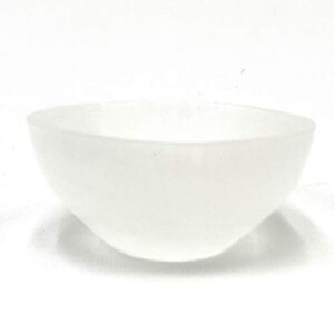 paykoc imports classic selenite bowl dish 4″ +- hand made morocco