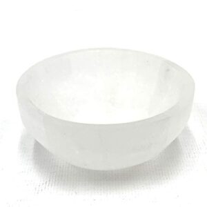 Paykoc Imports Small Selenite Bowl Dish 3" +- Hand Made Morocco