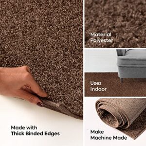 Furnish my Place Modern Plush Solid Color Rug - Brown, 3' x 4', Pet and Kids Friendly Rug. Made in USA, Rectangle, Area Rugs Great for Kids, Pets, Event, Wedding