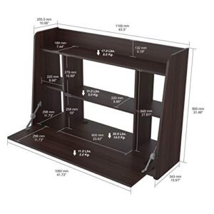 Inval Wall Mounted Floating Desk, Espresso