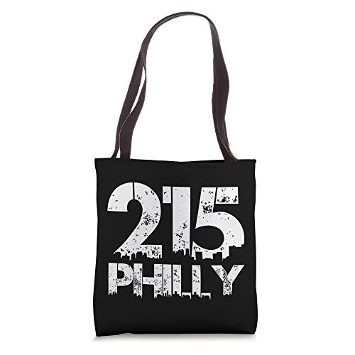 Philadelphia Philly 215 Area Code Distressed Gritty T Shirt Tote Bag