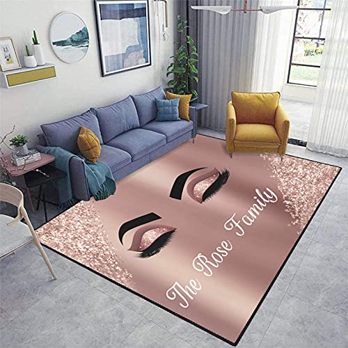 Eyelash Print Area Rug Custom Personalized Carpet for Living Room Yoga Bedroom Playing Room Camping 4'x5.2'