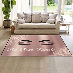 Eyelash Print Area Rug Custom Personalized Carpet for Living Room Yoga Bedroom Playing Room Camping 4'x5.2'