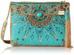 mary frances new day crossbody clutch handbag, turquoise