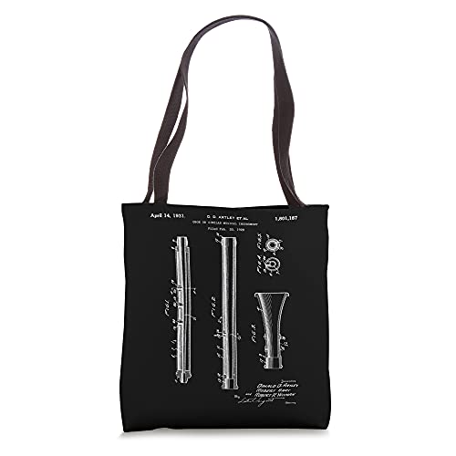 Oboe Player Blueprint Patent Diagram Outline Band Student Tote Bag